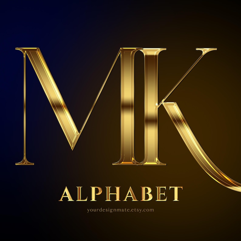 Luxury Gold Chrome Alphabet Clipart, Glam Metallic Letters PNG, Sparkle ...