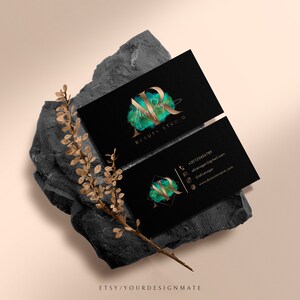 Turquoise Logo, Watercolor Logo, Rose Gold Logo, Beauty Logo, Premade ...