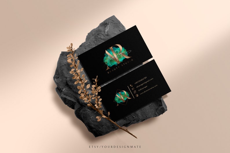 Turquoise Logo Watercolor Logo Rose Gold Logo Beauty Logo - Etsy