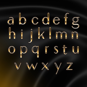 Gold Chrome Alphabets, Gold Alphabet PNG, Gold Metallic Letters, Gold ...