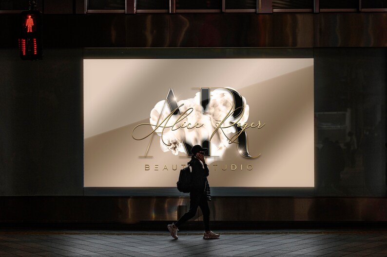 Watercolor Rose Gold Logo Smoke Logo Brown Beauty Logo - Etsy