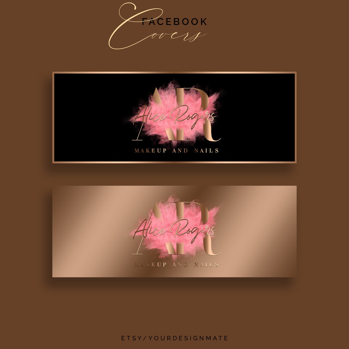 Pink Gold Logo Pink Watercolor Logo Premade Logo Pink - Etsy