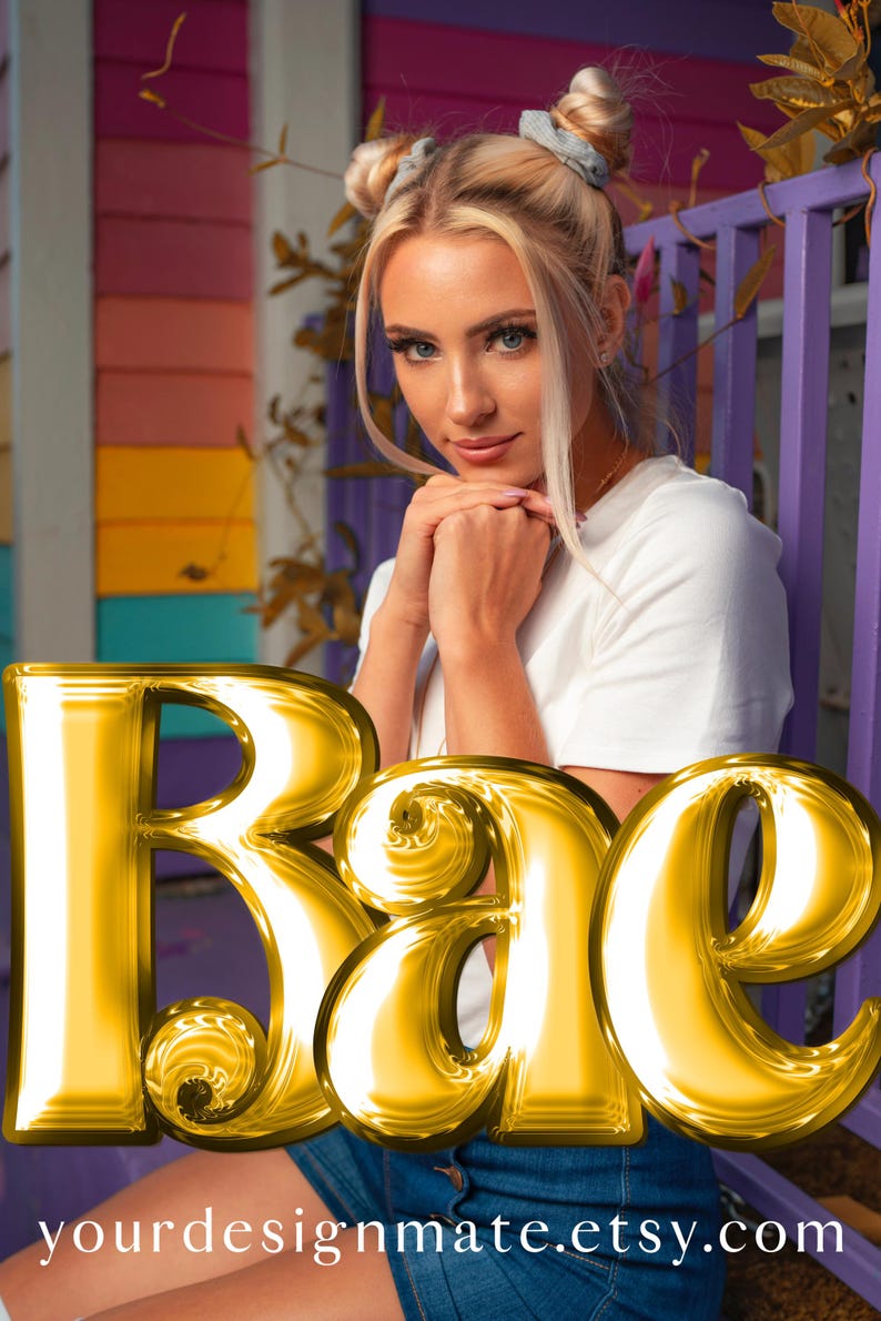 Gold 3D Chrome Alphabet PNG, Cute Shiny Balloon Letters, Bold Metallic ...