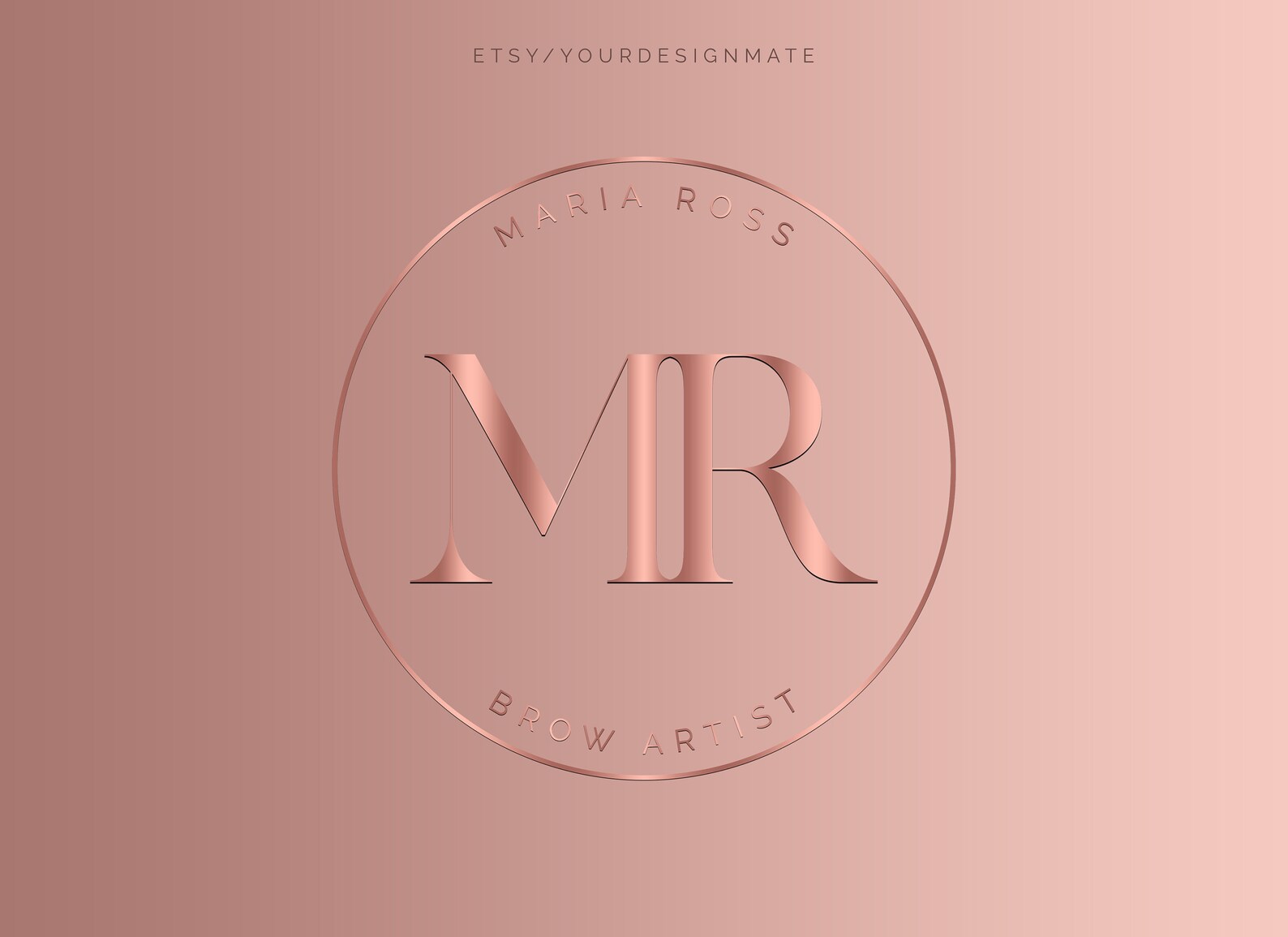 Watercolor Rose Gold Logo Pink Beauty Logo Signature Logo - Etsy