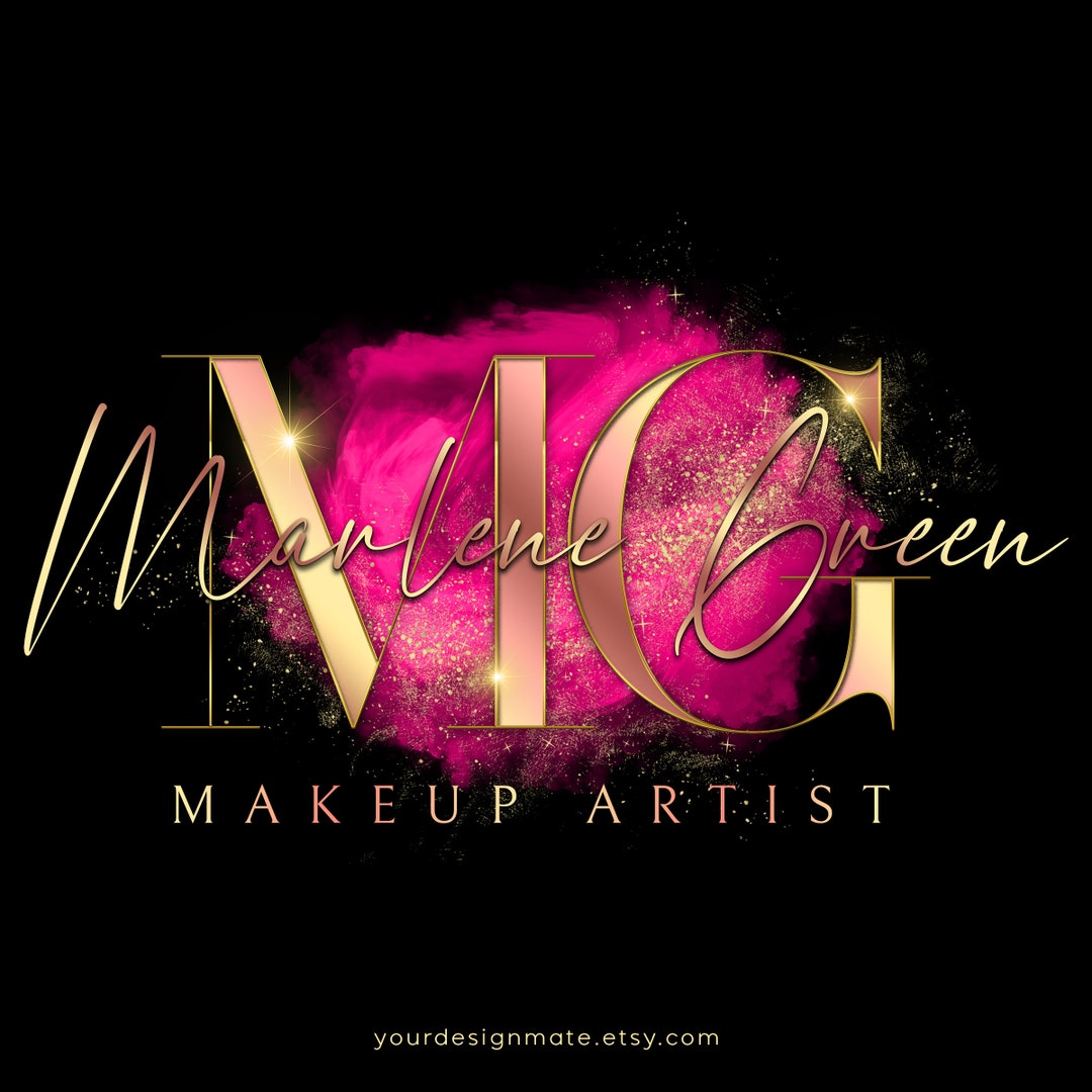 Hot Pink Logo, Beauty Logo, Premade Logo Design, Pink Gold Logo, Smoke ...