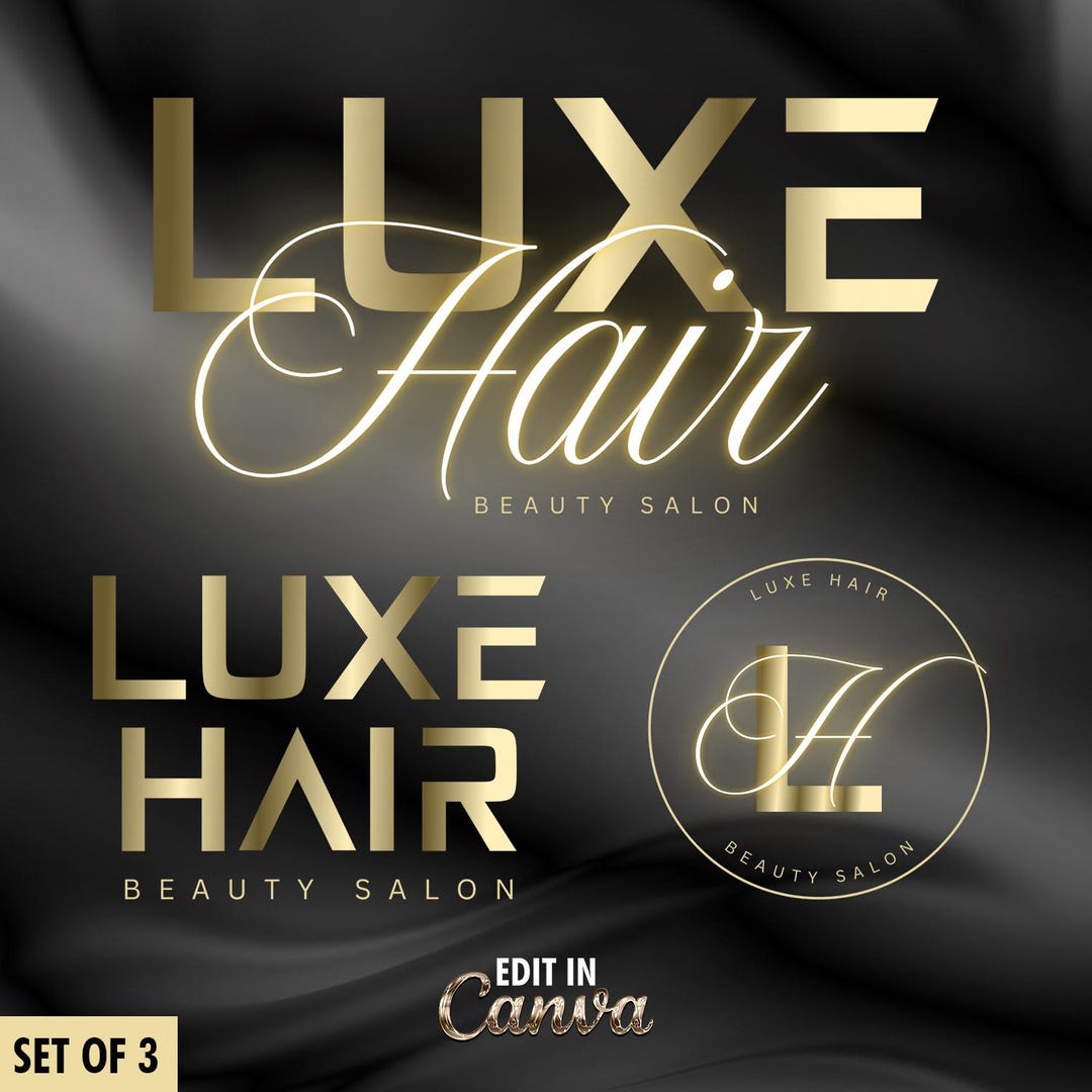 Pre-made Beauty Logo Suite, Chrome Logo, Metallic Logo, Beauty Salon ...