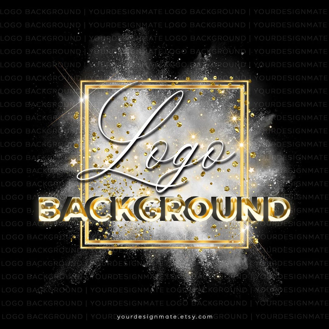 Grey Logo Background PNG, Grey Gold Glitter Backdrop, Watercolor ...