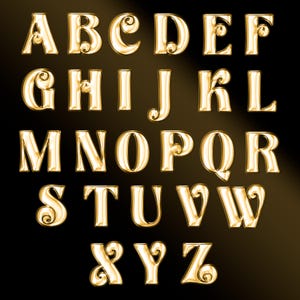White Foil Alphabet Clip Art, 3D Chrome Glitter Letters, Elegant ...