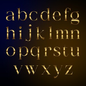 Luxury Gold Chrome Alphabet Clipart, Glam Metallic Letters PNG, Sparkle ...