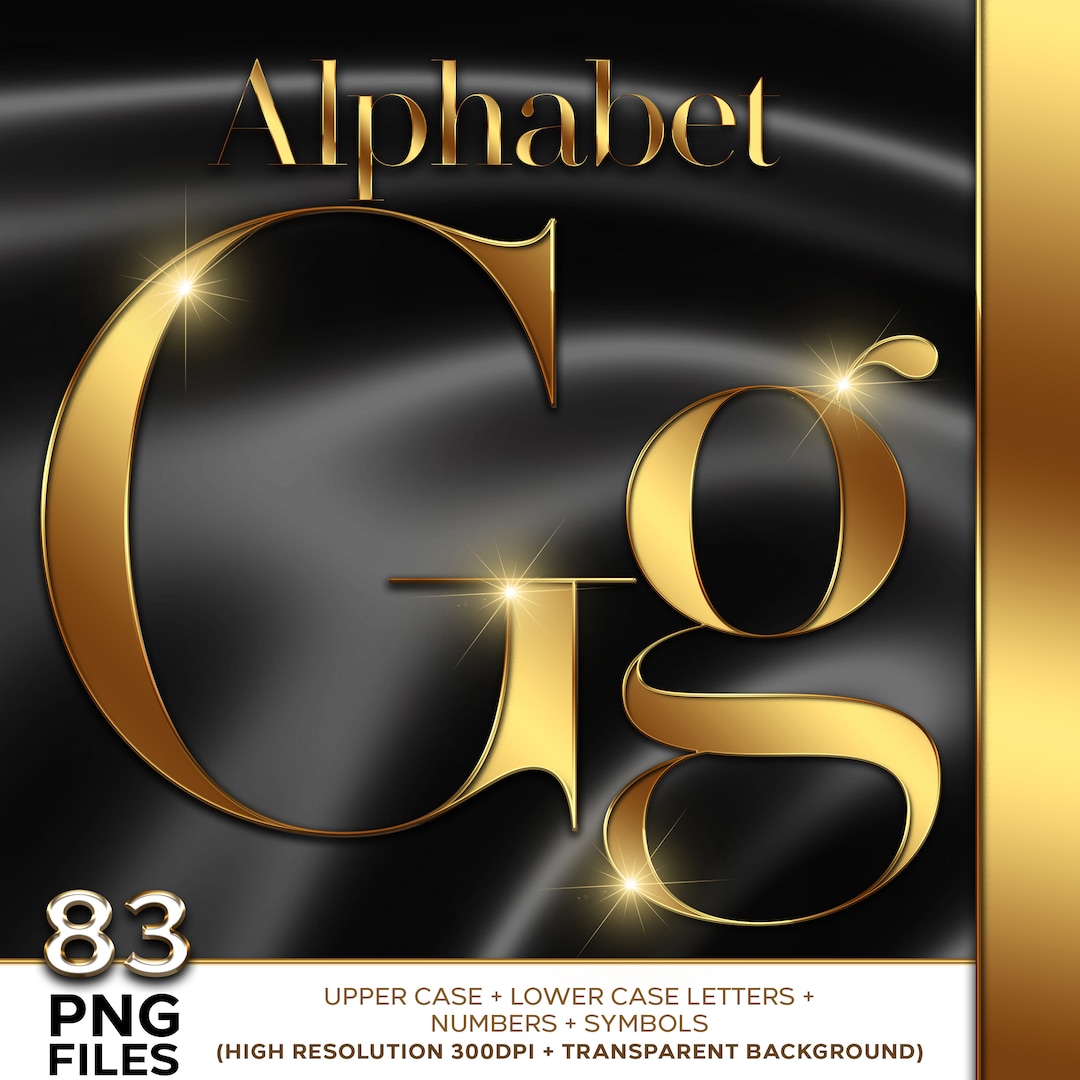 Gold Alphabet PNG, Gold Metallic Alphabet, Glam Alphabet, Bling ...