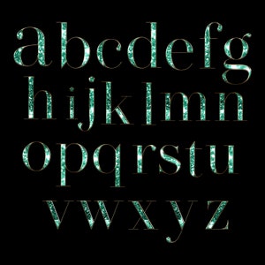 Emerald Green Alphabet PNG, Glitter Alphabet Clipart, Diamond Alphabet ...