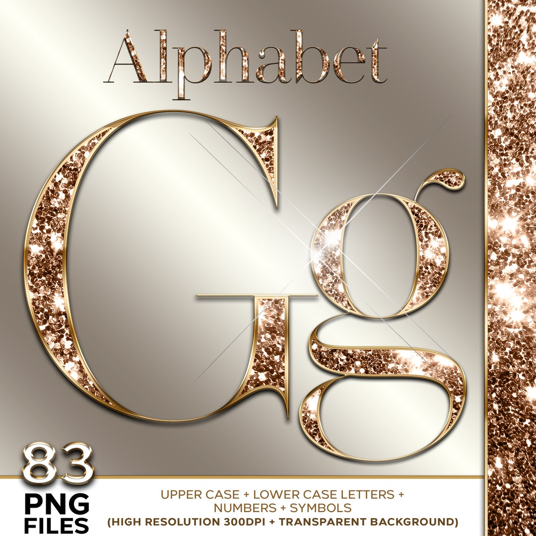 Rose Gold Alphabet PNG, Glitter Alphabet Clipart, Diamond Alphabet PNG ...