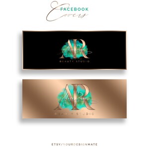 Turquoise Logo, Watercolor Logo, Rose Gold Logo, Beauty Logo, Premade ...