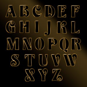 Black Bold Chrome Alphabet PNG, Metallic Black Letters Clipart, Black ...