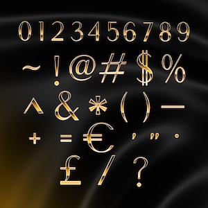 Gold Chrome Alphabets, Gold Alphabet PNG, Gold Metallic Letters, Gold ...