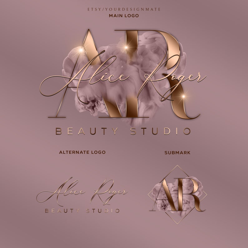 Pastel Watercolour Logo Rose Gold Logo Beauty Logo Boutique - Etsy