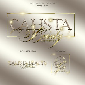 Beauty Logo, Gold Chrome Logo, Sparkle Logo, Glitter Logo, Luxury Logo ...