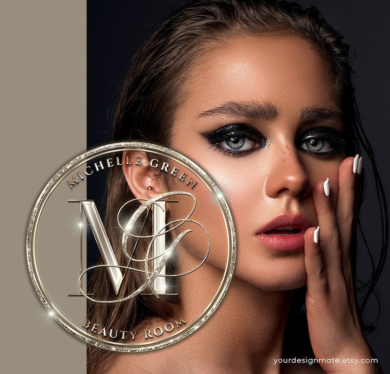 Champagne Gold Glitter Logo, Beauty Logo Design, Jewellery Logo ...