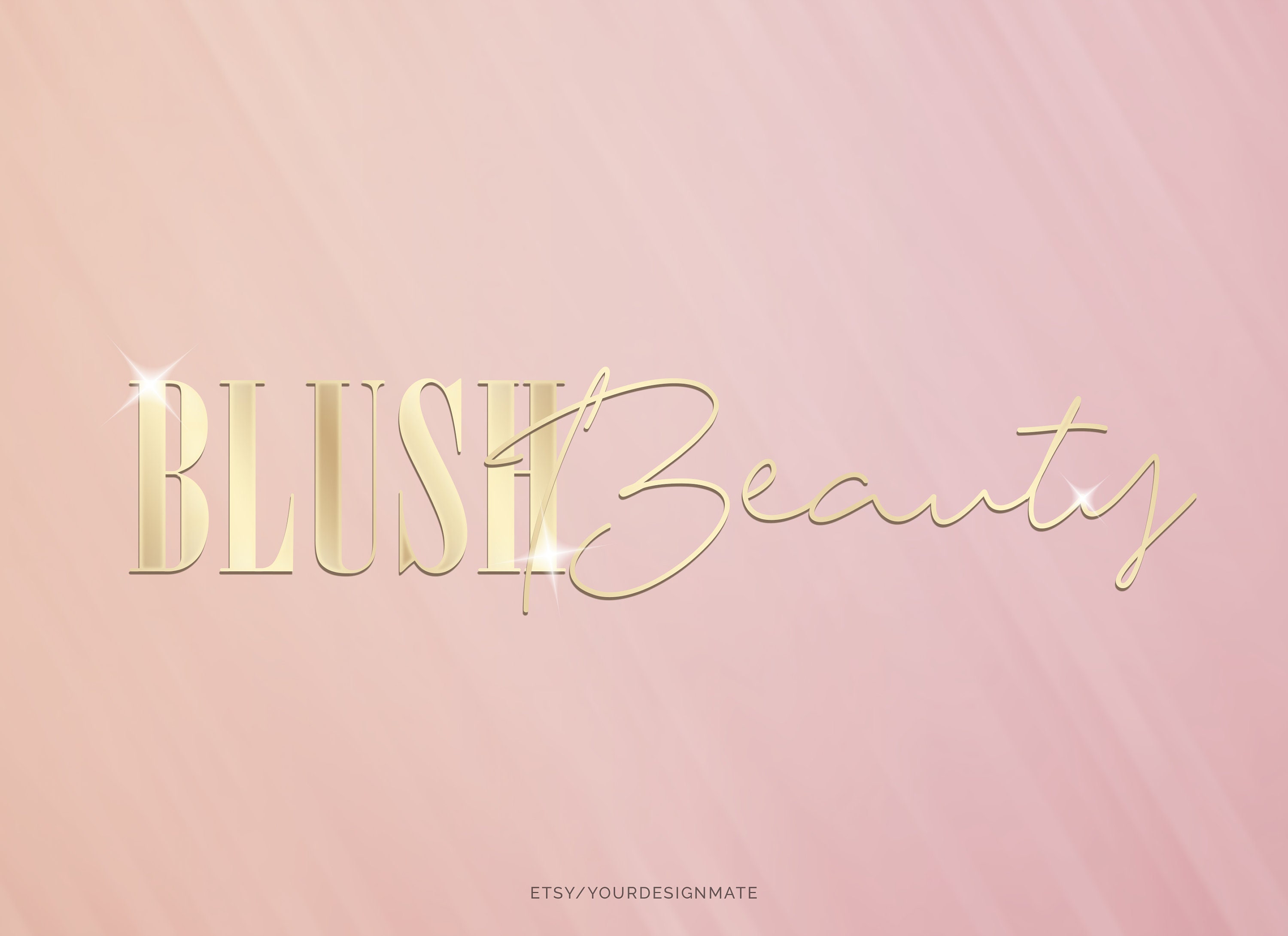 Gold Beauty Logo Pink Gold Logo Nail Logo Aesthetics Logo - Etsy
