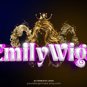 Modern Hair & Wig Salon Logo, Premade Beauty Branding, Hairdresser Logo ...