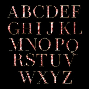 Red Glitter Alphabet PNG, Glitter Alphabet Clipart, Diamond Alphabet ...