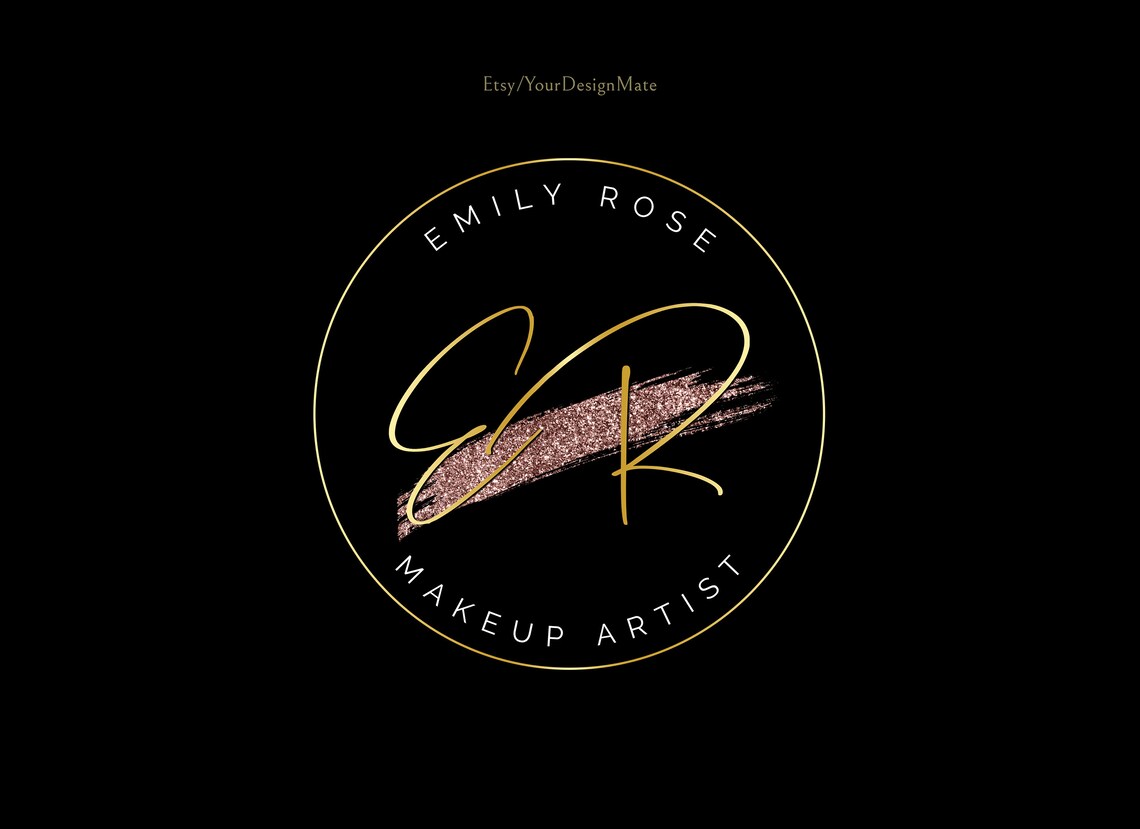 Makeup Logo Lash Logo Beauty Logo Rose Gold Logo Gold Rose | Etsy