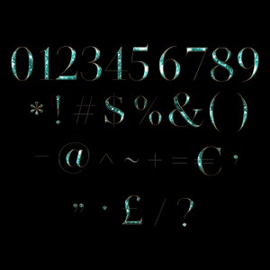 Turquoise Gold Alphabet PNG, Glitter Alphabet Clipart, Diamond Alphabet ...