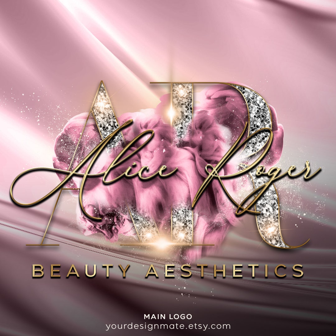 Lilac Beauty Logo, Glitter Logo, Pink Smoke Logo, Sparkle Glitter Logo ...