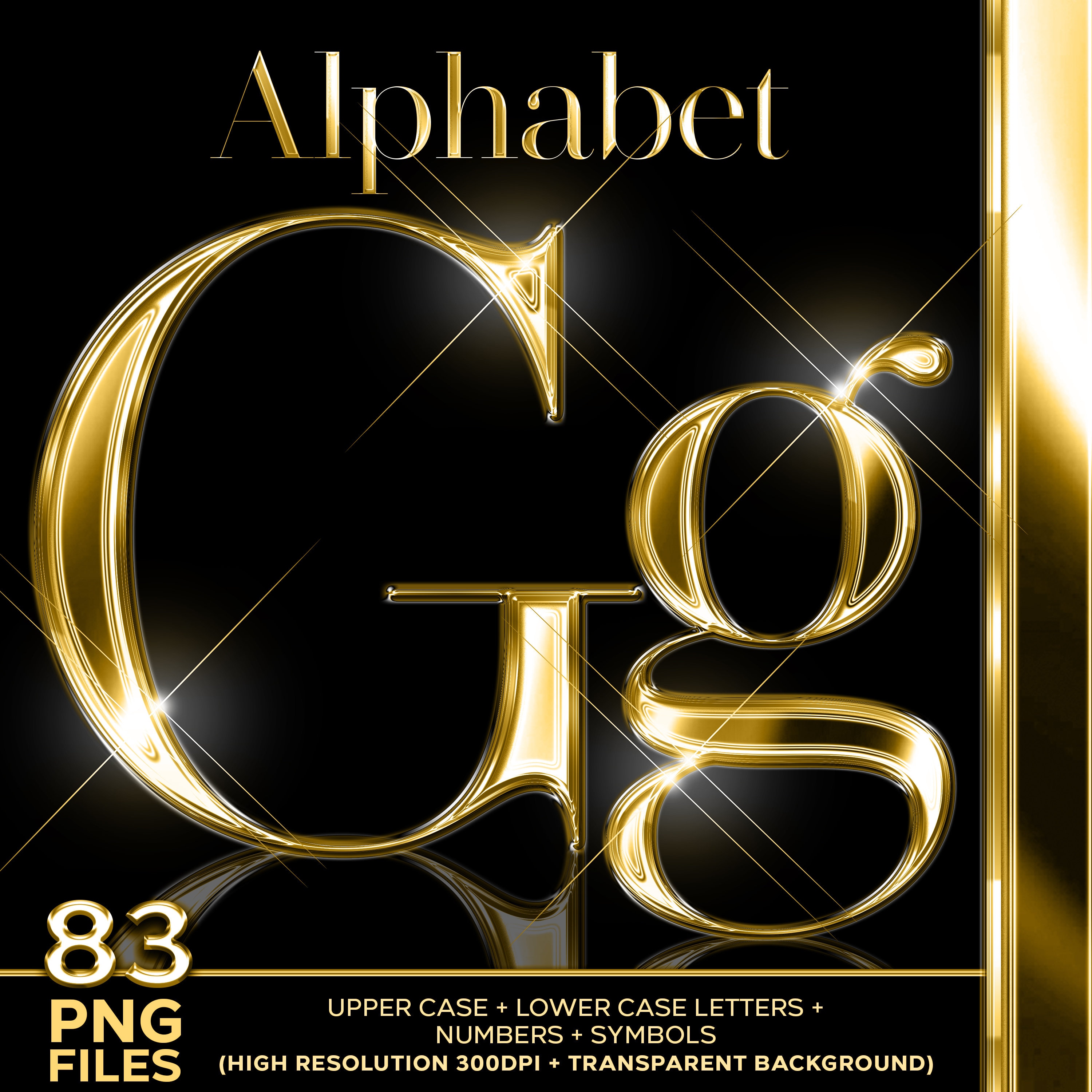 Gold Chrome Alphabet PNG, Metallic Foil Letters, Liquid Gold Alphabet ...