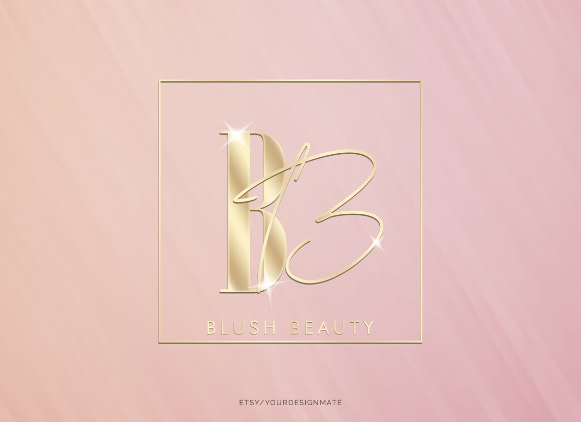 Gold Beauty Logo Pink Gold Logo Nail Logo Aesthetics Logo - Etsy