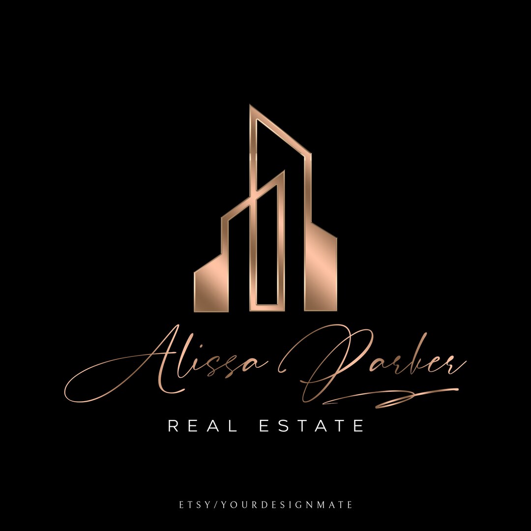 Premade Real Estate Logo, Realtor Logo, Rose Gold Real Estate Logo ...