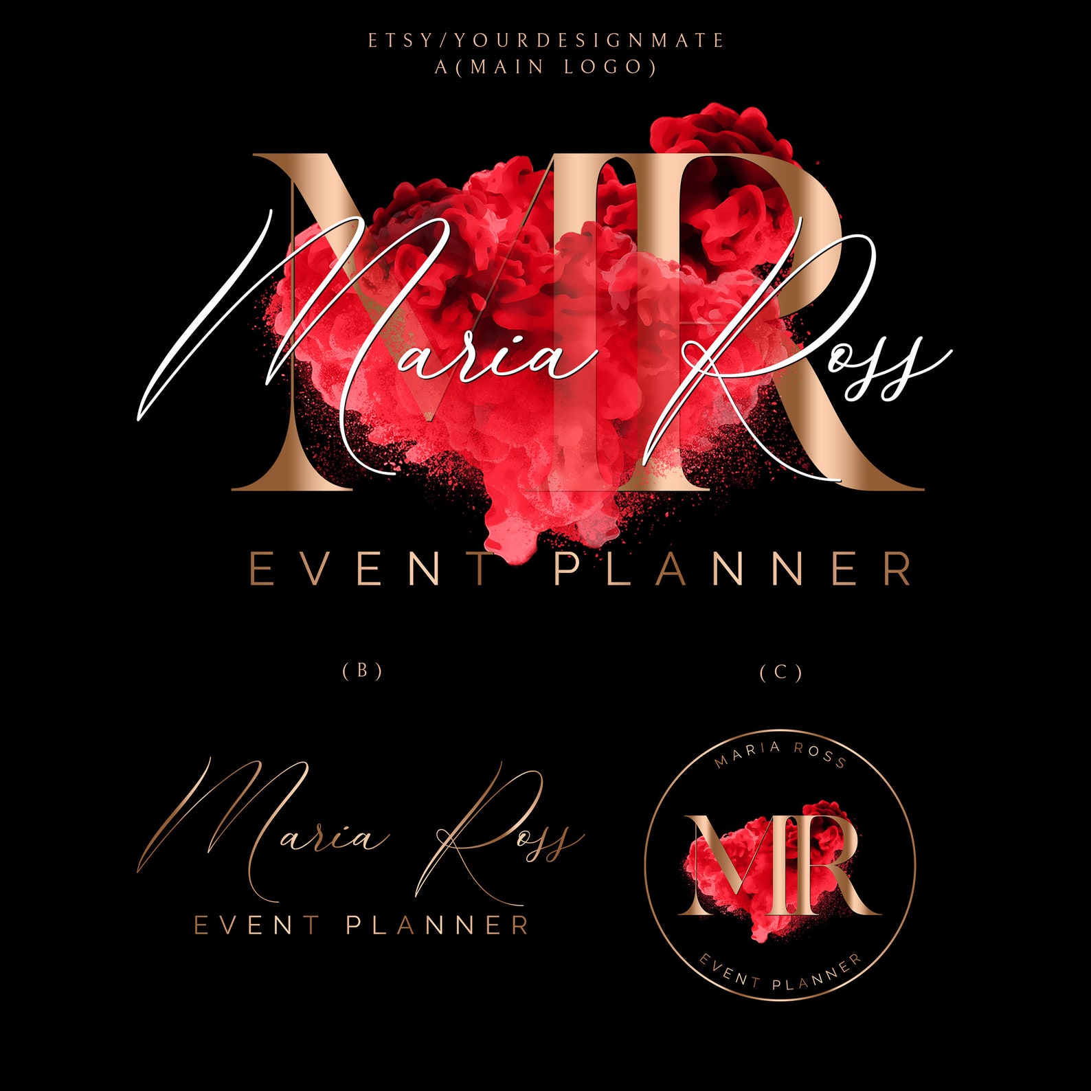 Red Watercolor Logo Red Smoke Logo Beauty Logo Signature - Etsy