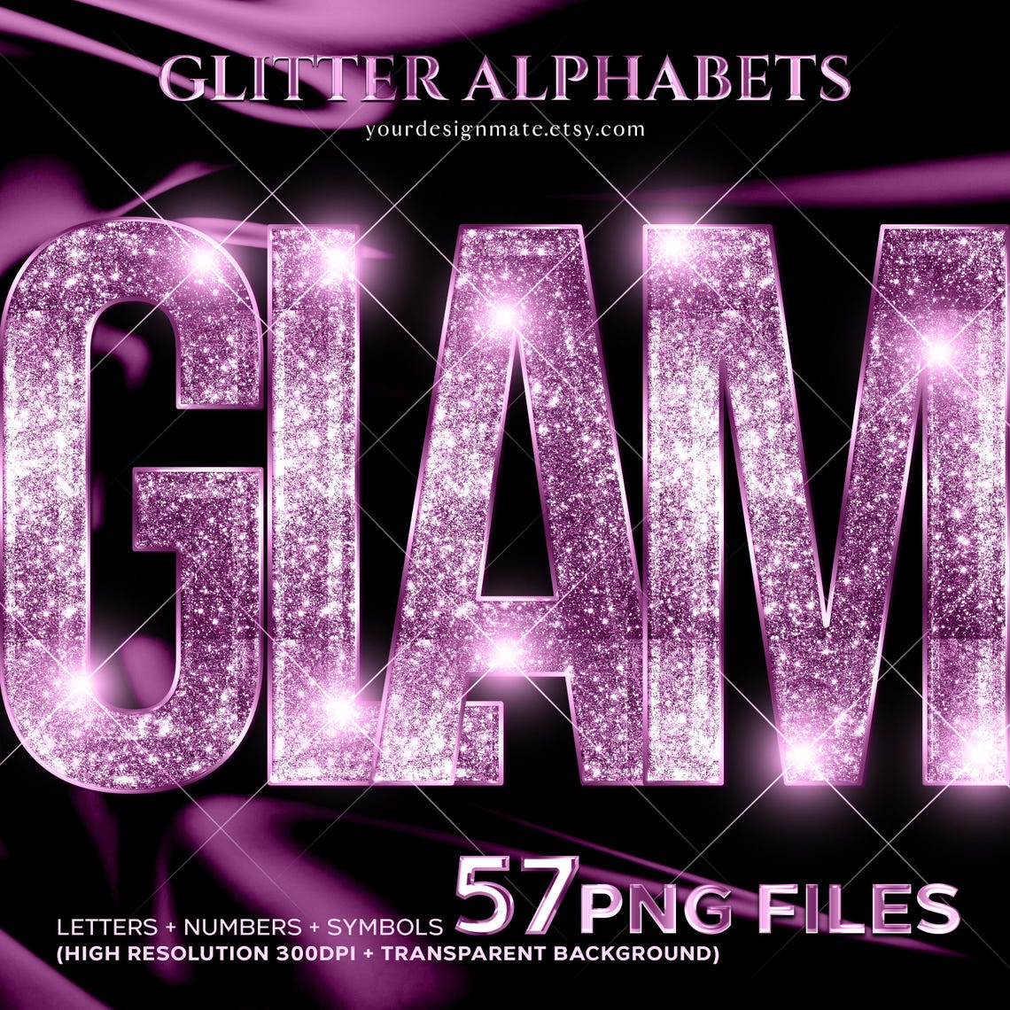 Pink Glitter Alphabet Clipart | Sparkly Glam Letters PNG | Luxury ...