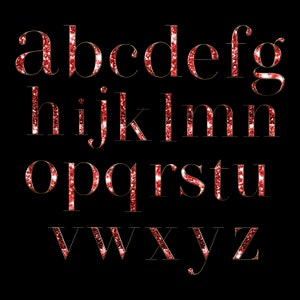 Red Glitter Alphabet PNG, Glitter Alphabet Clipart, Diamond Alphabet ...