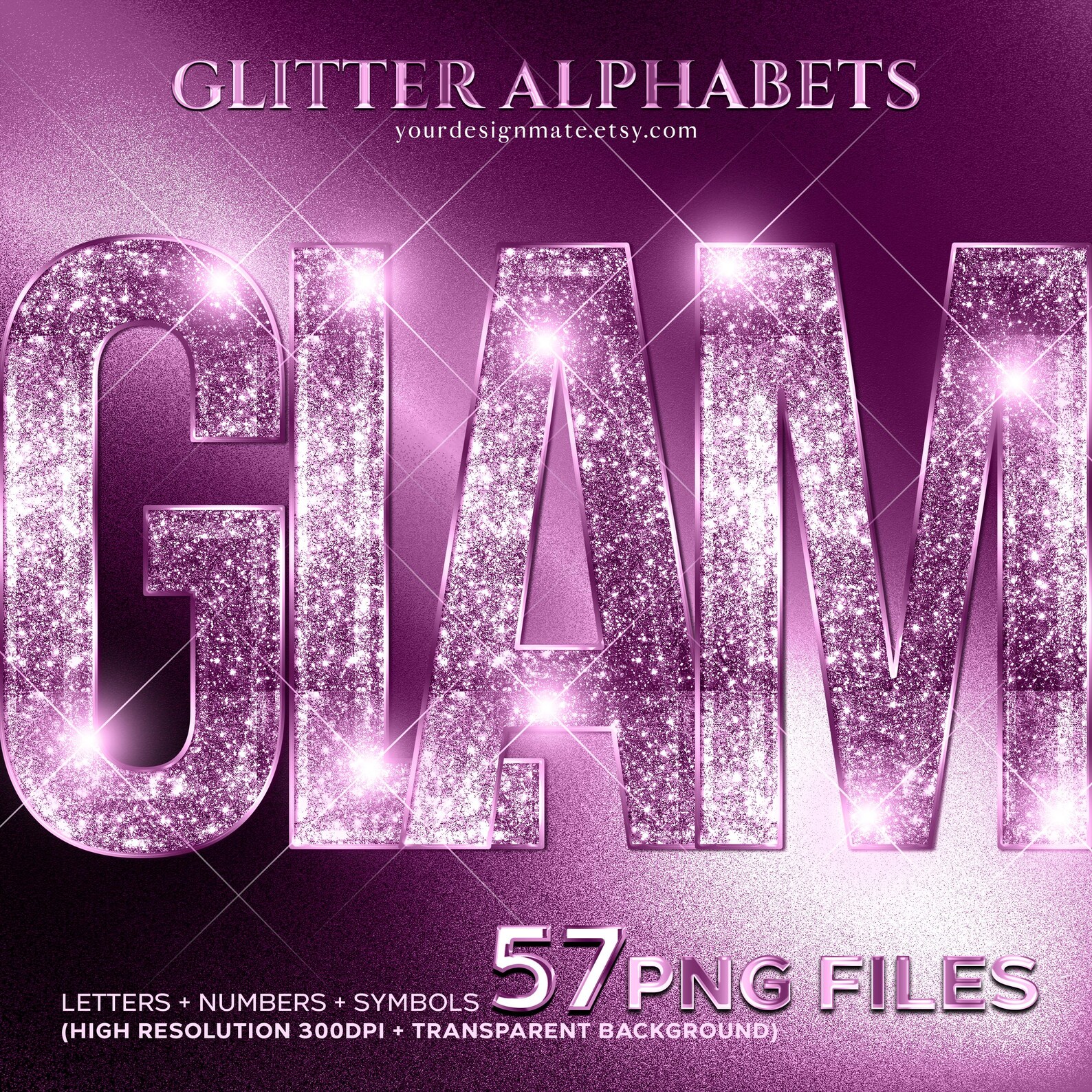 Pink Glitter Alphabet Clipart | Sparkly Glam Letters PNG | Luxury ...
