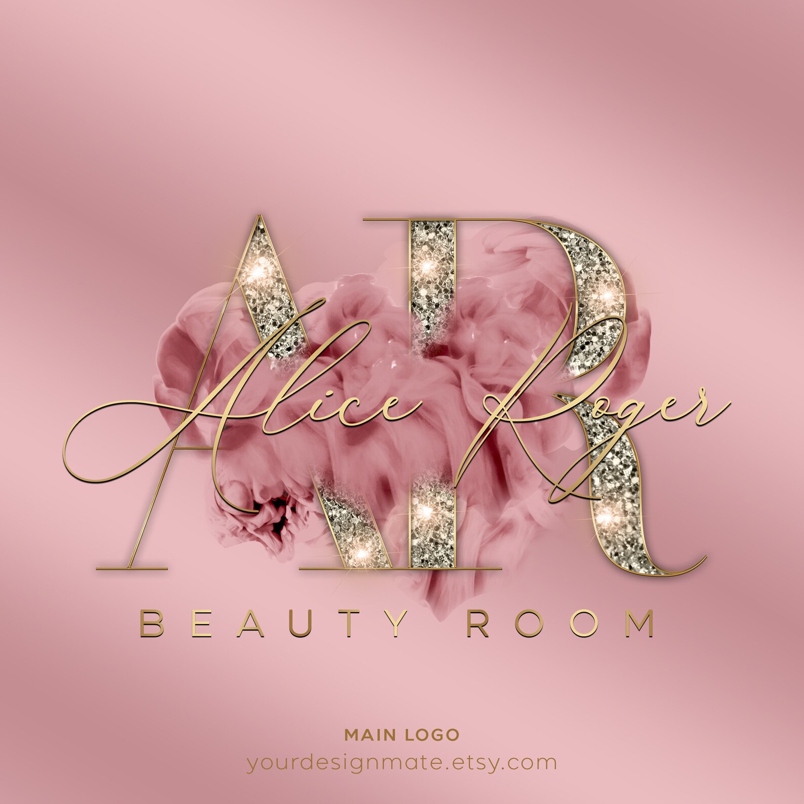 Logotipo de belleza Logotipo de brillo rosa Logotipo de - Etsy México