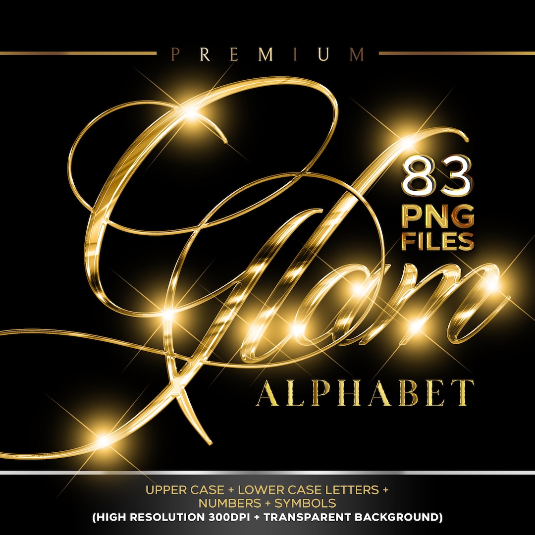Gold Chrome Alphabet PNG, Metallic Script Letters, Liquid Gold Clipart ...