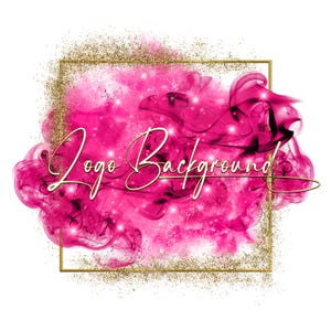 Pink Gold Square Logo Background PNG, Soft Glitter Sparkle Frame, Pink ...