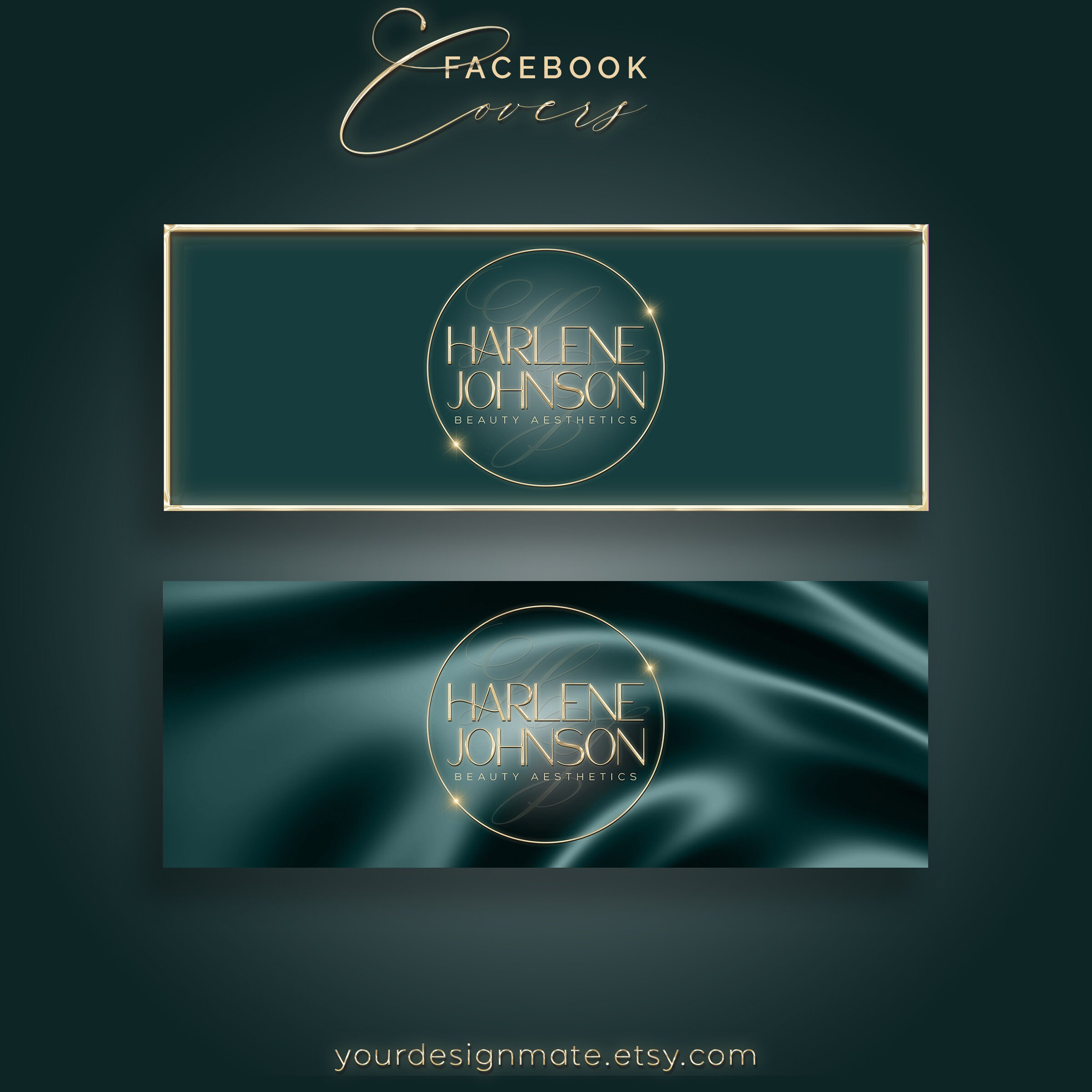 Emerald Green Logo Gold Logo Beauty Logo Boutique Logo - Etsy