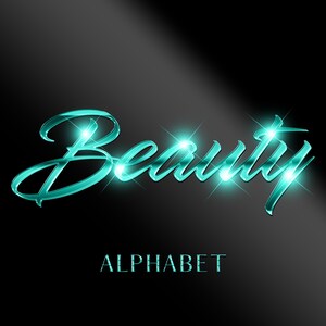 Turquoise Alphabet Letters PNG, Glossy Script Turquoise Chrome Letters ...