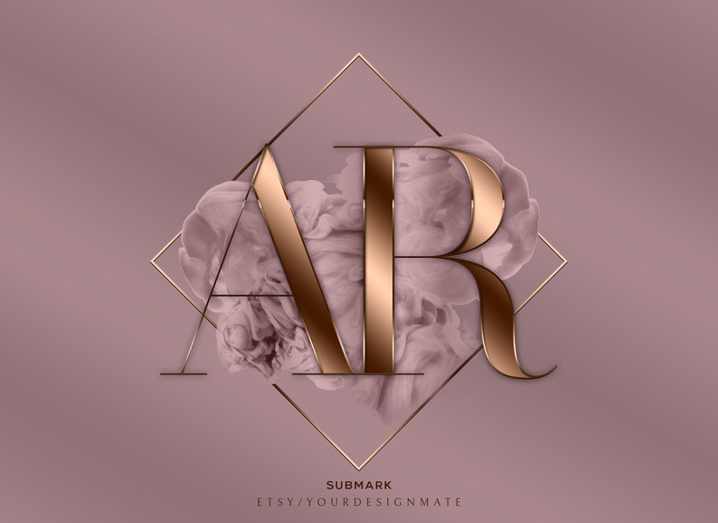 Pastel Watercolour Logo Rose Gold Logo Beauty Logo Boutique - Etsy
