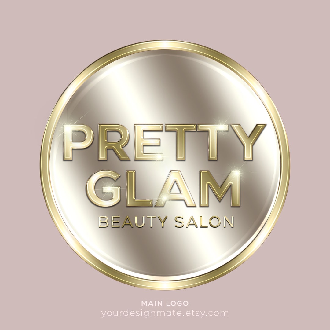 Champagne Gold Logo, Beauty Logo Design, Gold Chrome Logo, Sparkle Logo, Luxury Logo, Nails Logo ...