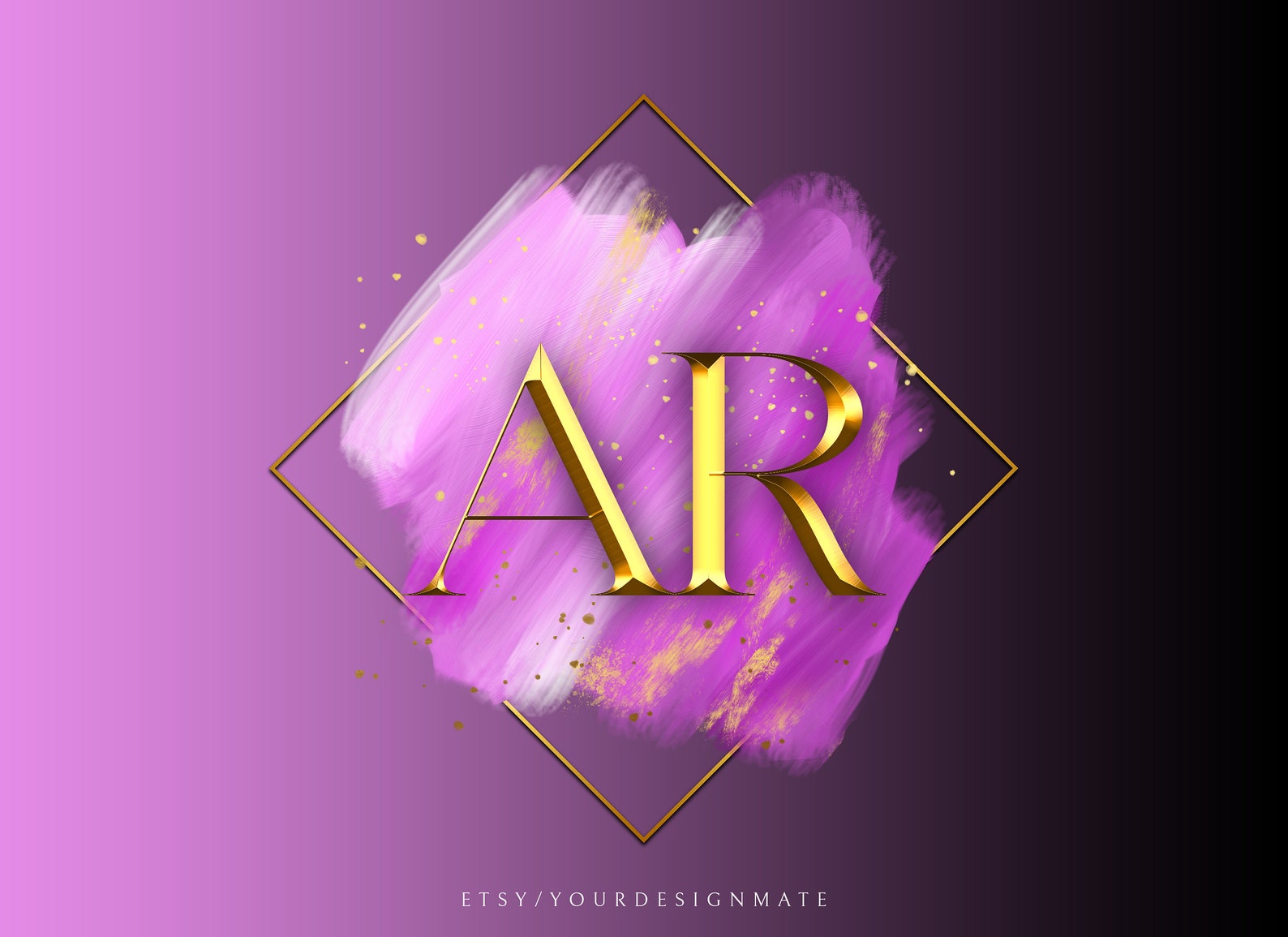 Purple Watercolor Logo Brush Stroke Logo Beauty Logo Nails - Etsy