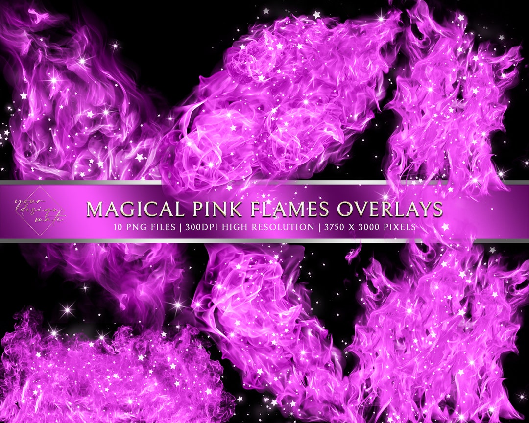 Pink Flames Overlays, Logo Background, Flames Cliparts, Pink Fire Png ...