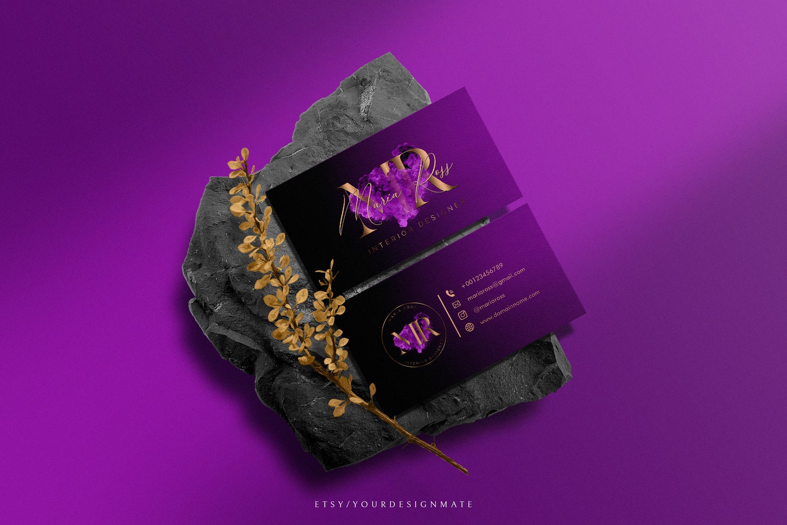 Watercolor Purple Logo Rose Gold Logo Purple Smoke Logo - Etsy