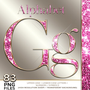 Hot Pink Alphabet PNG, Glitter Alphabet Clipart, Diamond Alphabet PNG ...