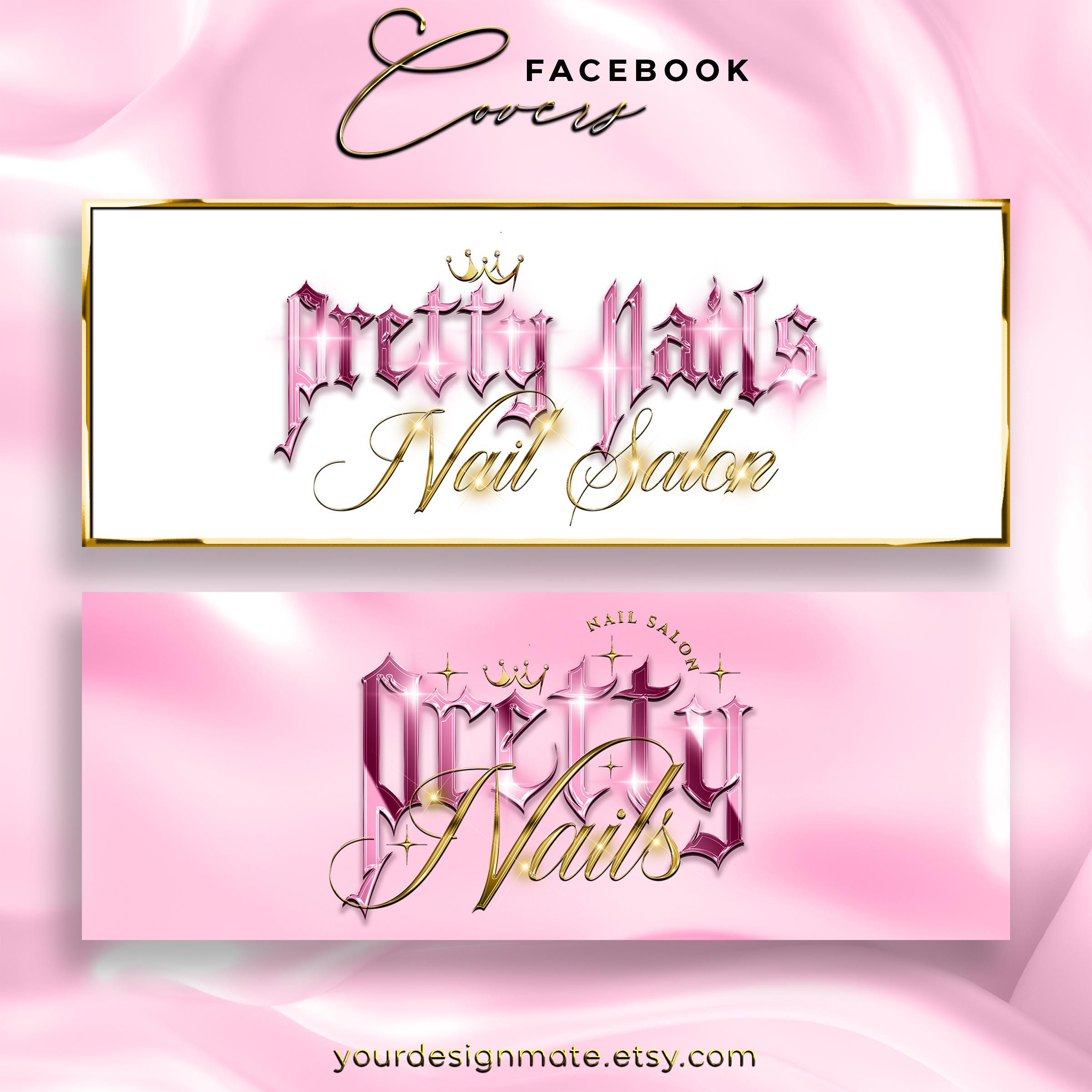 Pink Nail Salon Logo Design, Luxury Feminine Branding, Glitter Logo ...