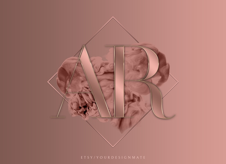 Watercolour Rose Gold Logo, Smoke Logo, Beauty Logo, Premade Logo ...