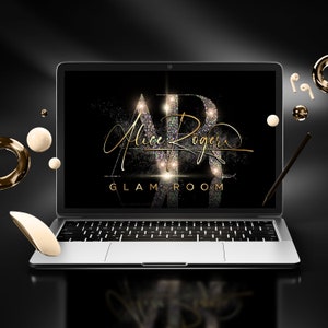 Beauty Logo, Glitter Logo, Glam Logo, Lux Logo, Sparkle Glitter Logo ...