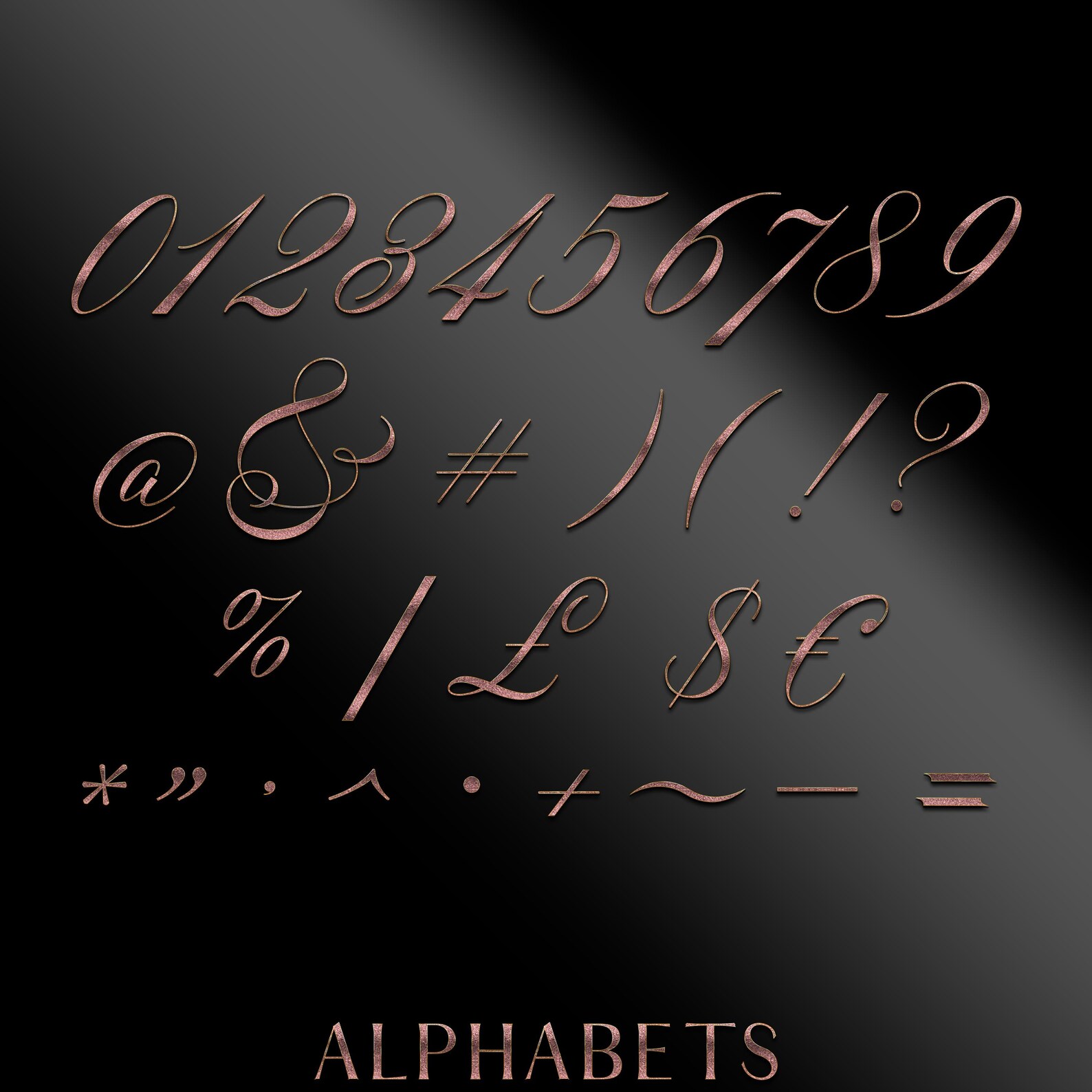 Rose Gold Glitter Alphabet Clip Art, Pink Sparkle Letters PNG, Bling ...